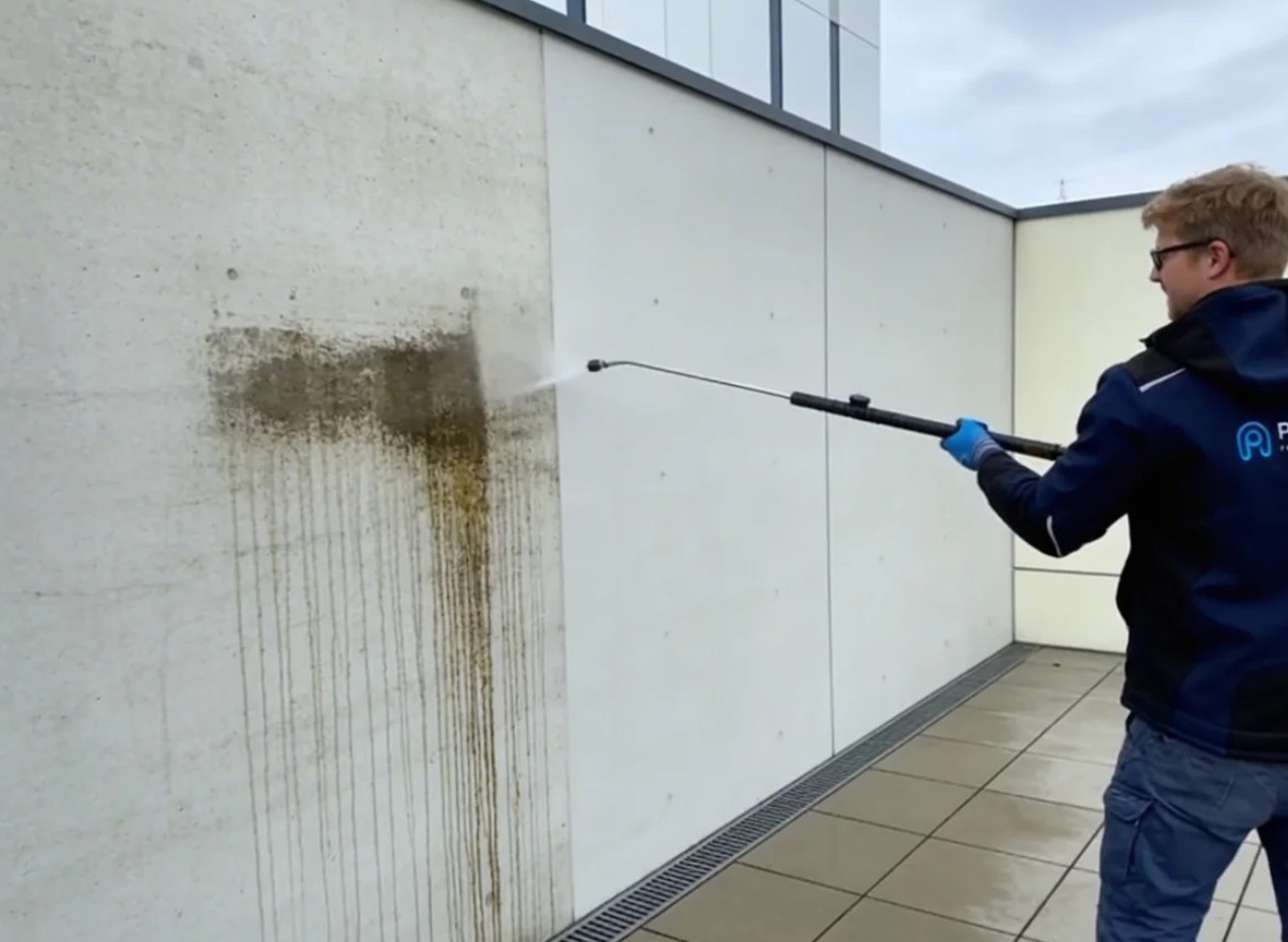 Dunkle Flecken Auf Beton Entfernen